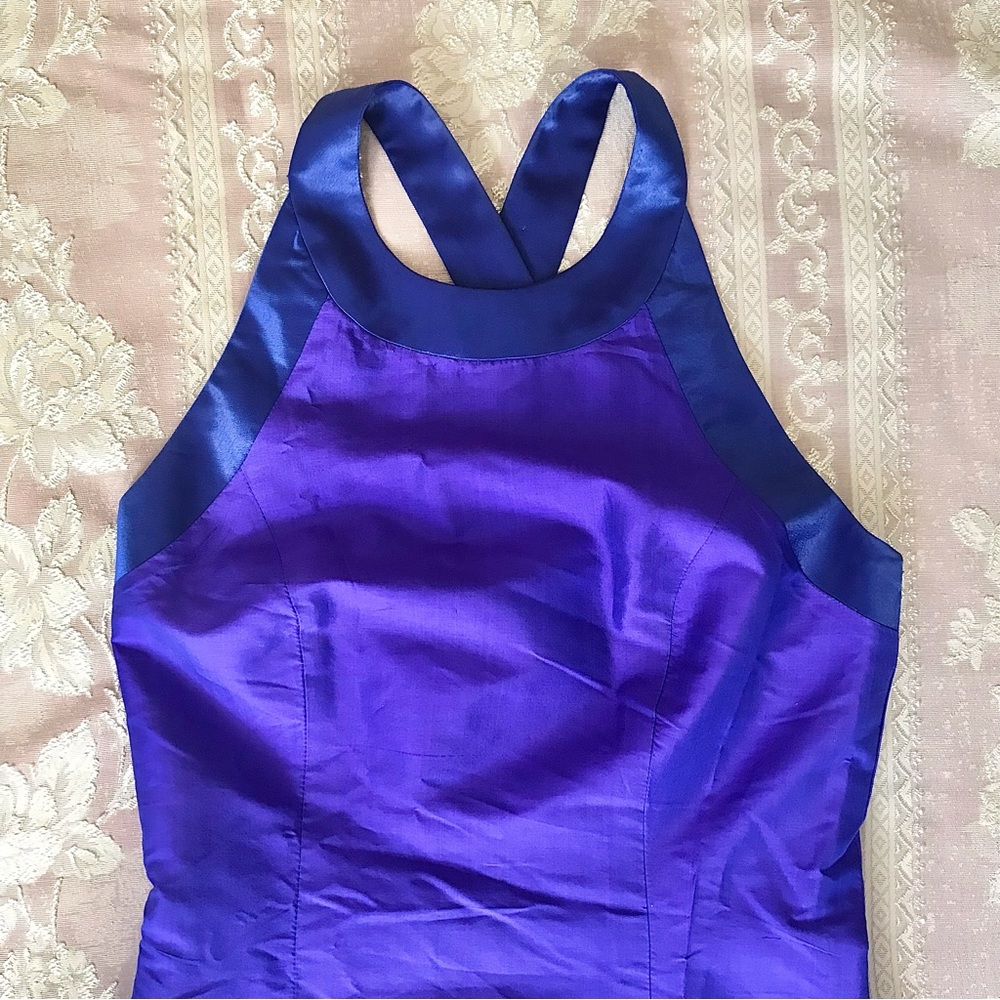 Purple Iridescent Silk Taffeta Maxi Dress - Gem